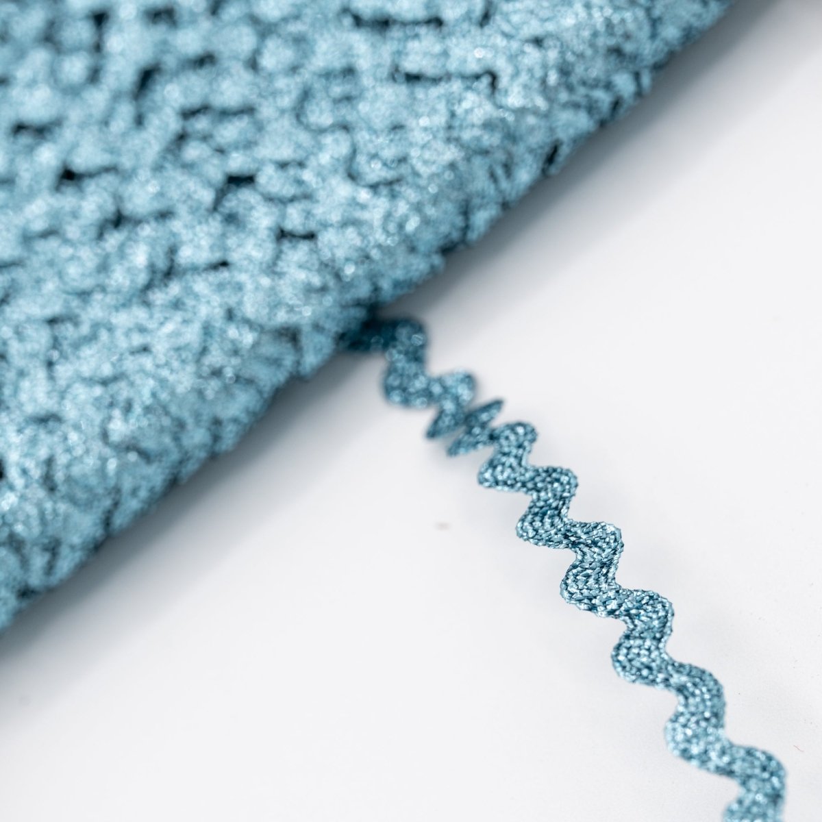 3/8" Metallic Sky Blue Rick Rack