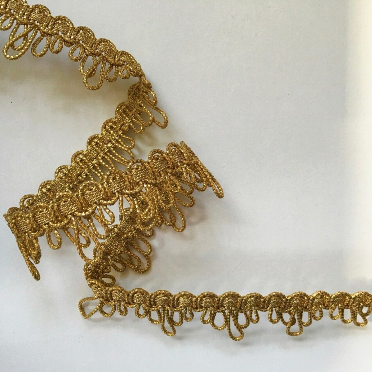 French Gold Metallic Loop Braid Trim by the Yard (1-inch)