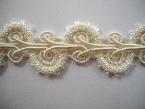 1" Oyster White Flat Braid Trim Scroll Design