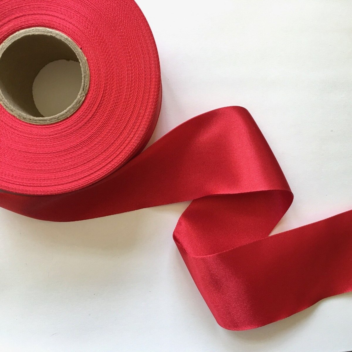 1" Red Satin Blanket Binding 25 YD Bulk Roll