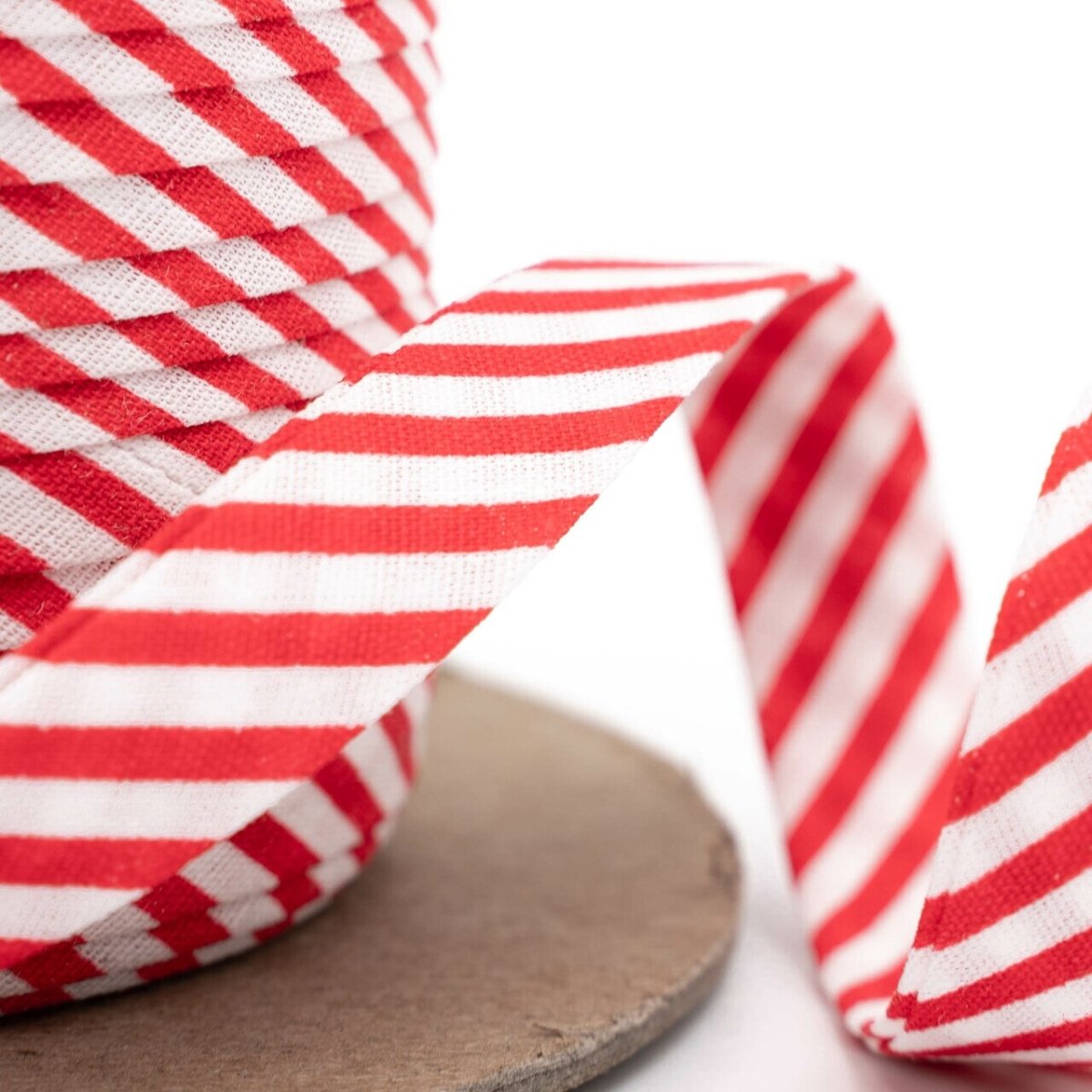 1/2″ Red White Stripe Fabric Tape | Dove Originals Trims