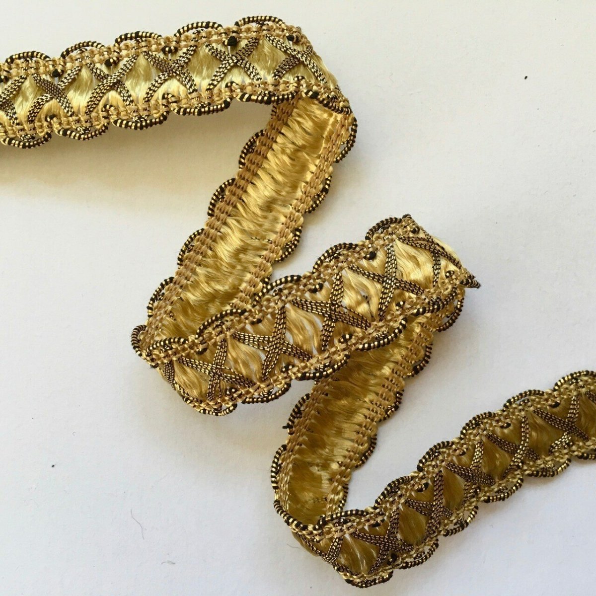 5/8" Aztec Gold and Metallic Gold Crossover Braid