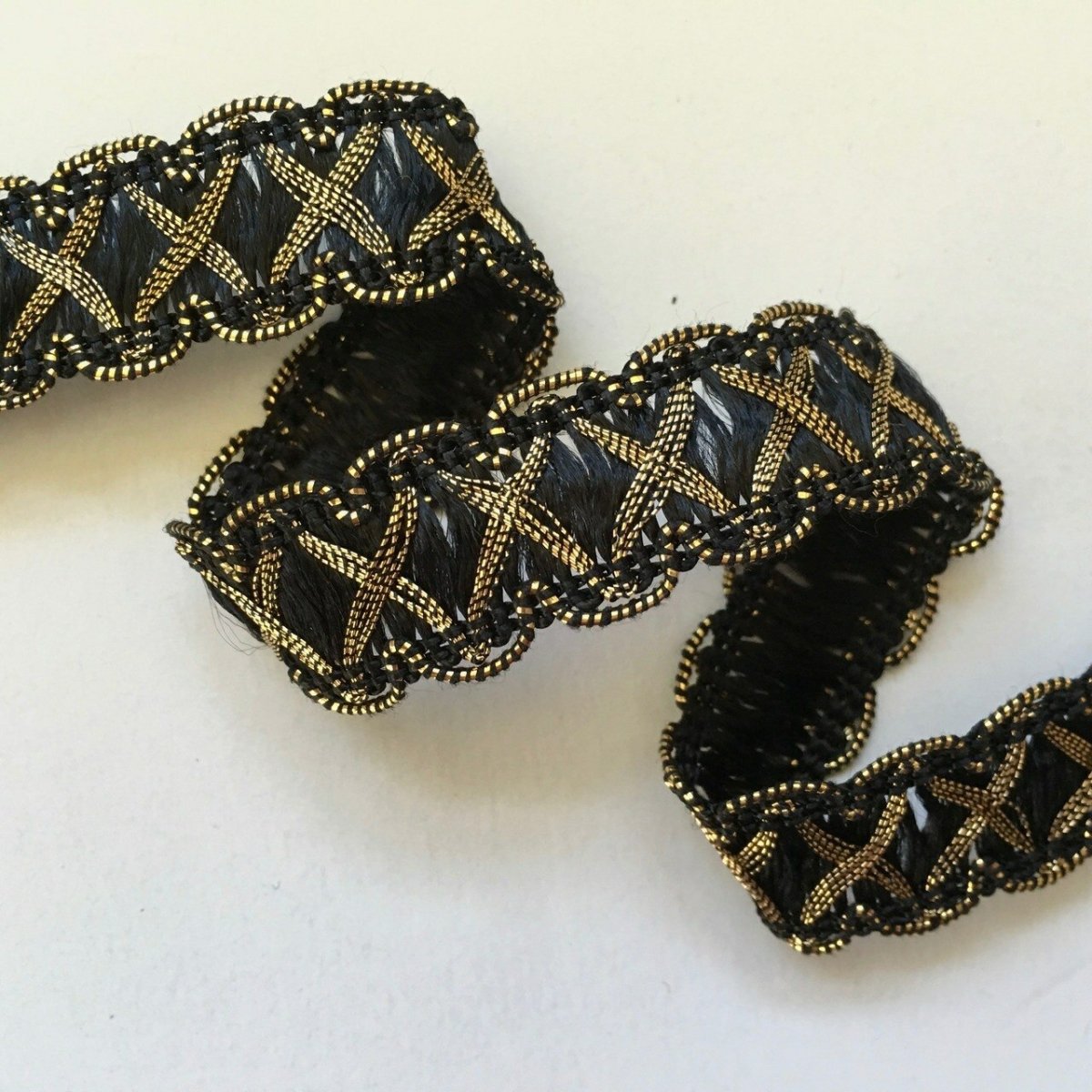 5/8" Black and Gold Braid Trim | Dove Originals Trims