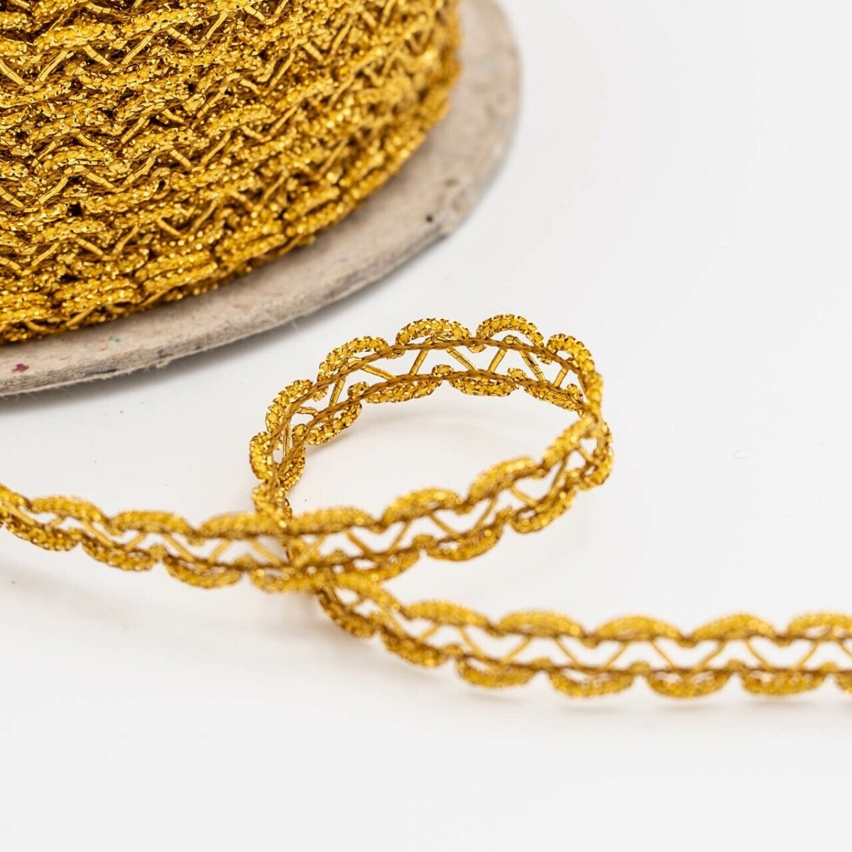 1/4" Metallic Gold Single Loop Braid