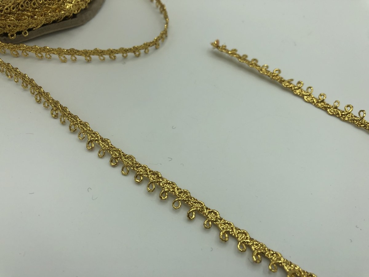 1/4" Metallic Gold Single Loop Braid