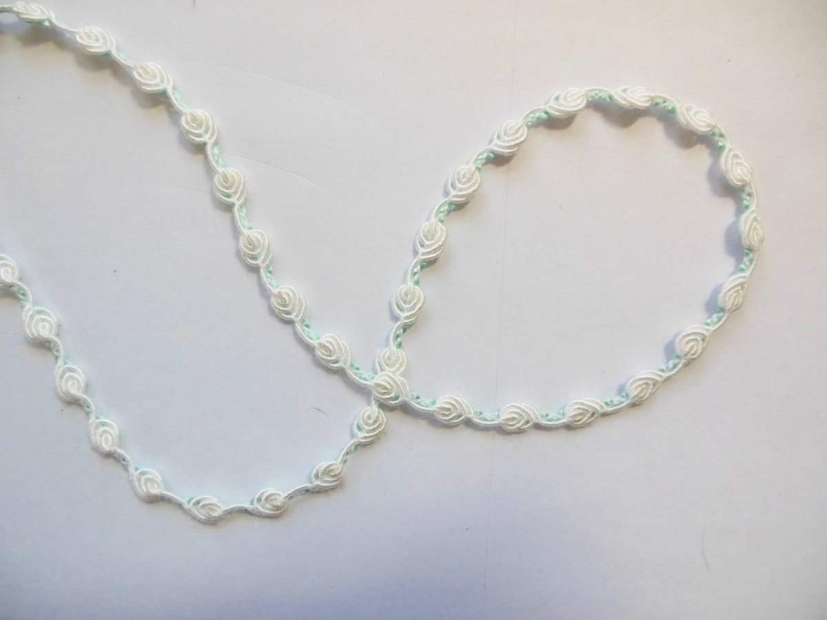 White Rose Trim Fabric (1/4-Inch) | Dove Originals Trims