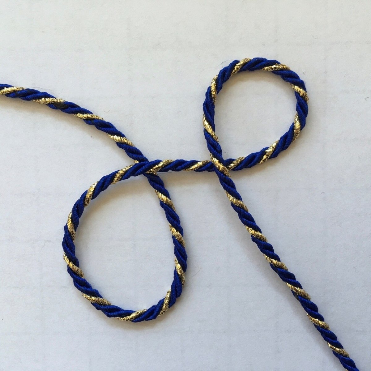 1/8" Royal and Metallic Gold Cording 55 YD