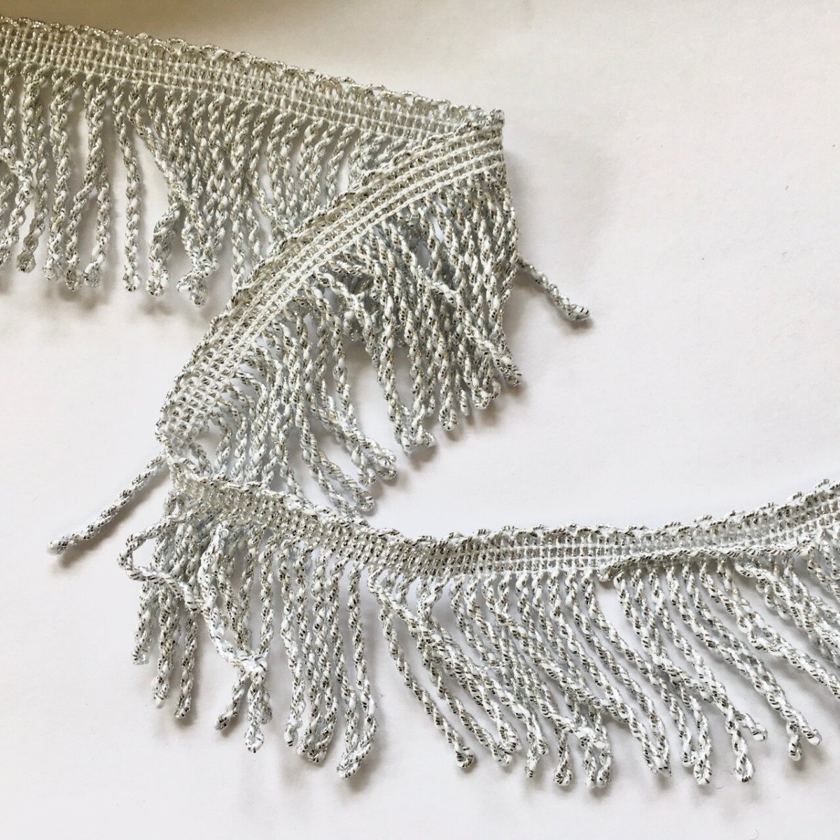 Metallic Silver Bullion Fringe (2-Inch) | Dove Originals Trims