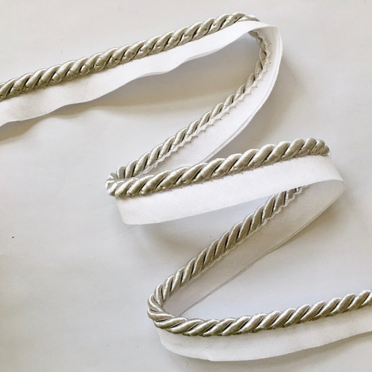 3/16" Silver Grey Gray Fabric Lip Cording BTY Made in USA