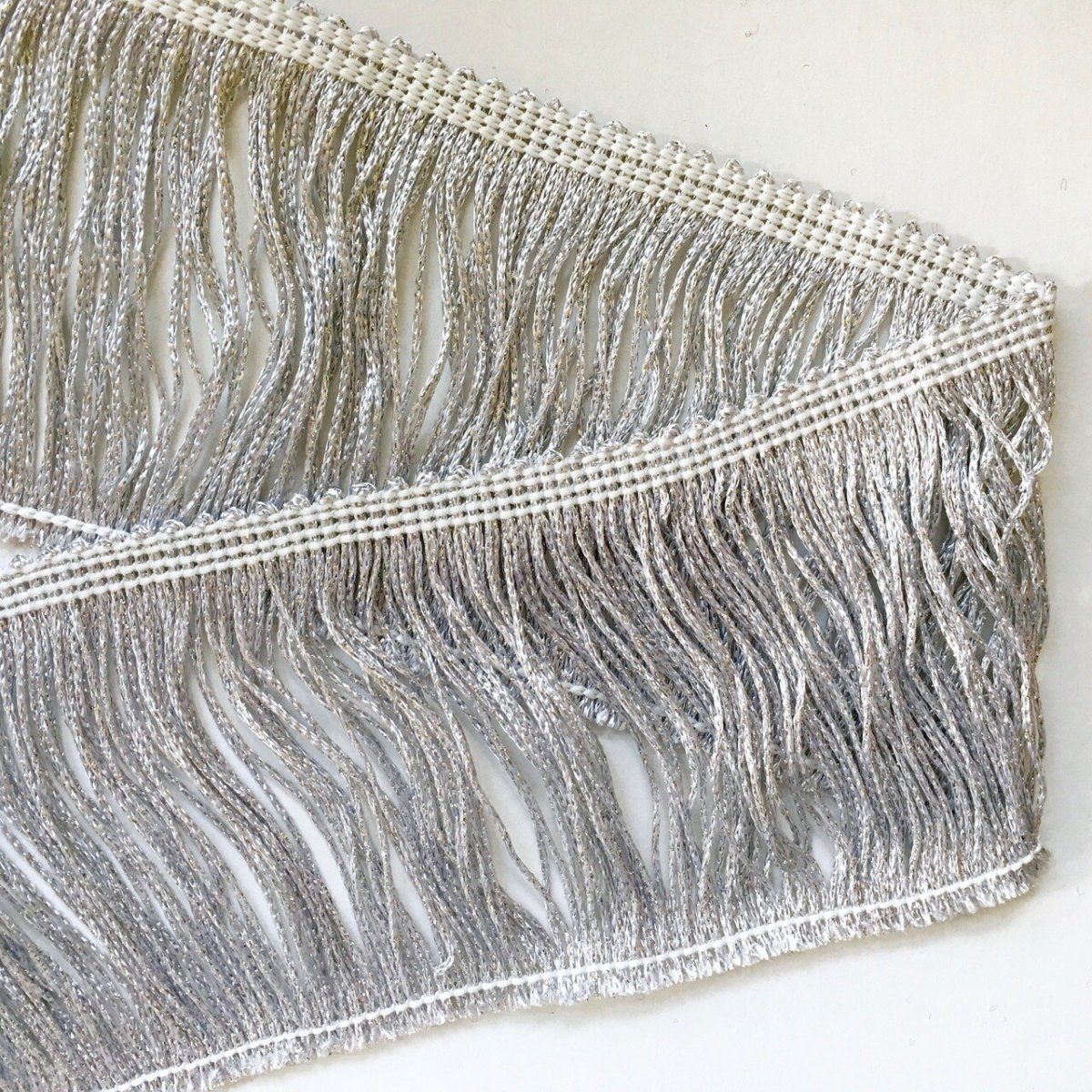 4" Silver Fringe Trim | Buy Chainette Fringe | Dove Originals Trim