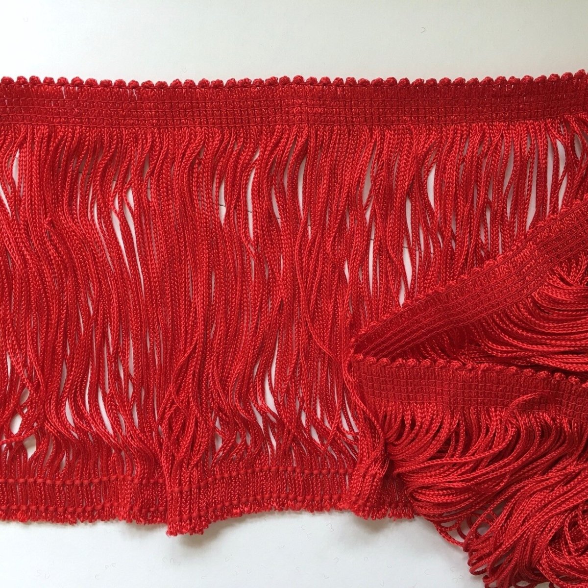 6" Red Elastic Chainette Fringe Trim | Dove Originals Trims
