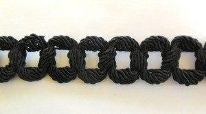 1" Black Figure 8 Braid Trim | Dove Originals Trims