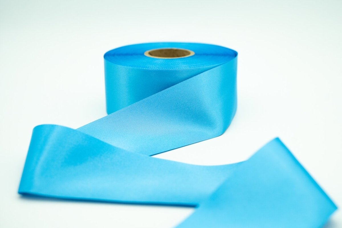 2" Copenhagen Blue Satin Blanket Binding 25 YD Bulk Roll