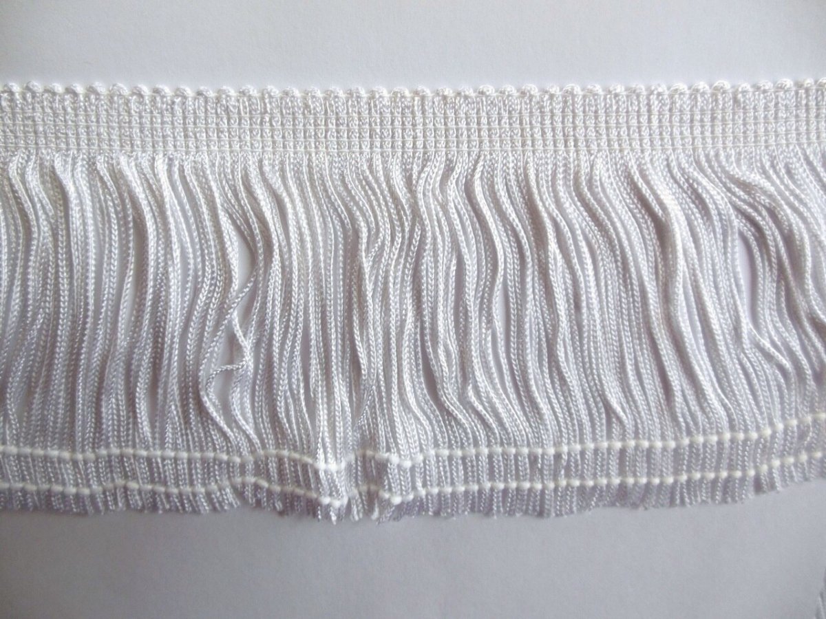 NEW!! 3" Stretch White Chainette Fringe Trim Rayon By The Yard